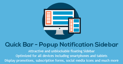 Quick Bar | Popup Notification Sidebar - Features